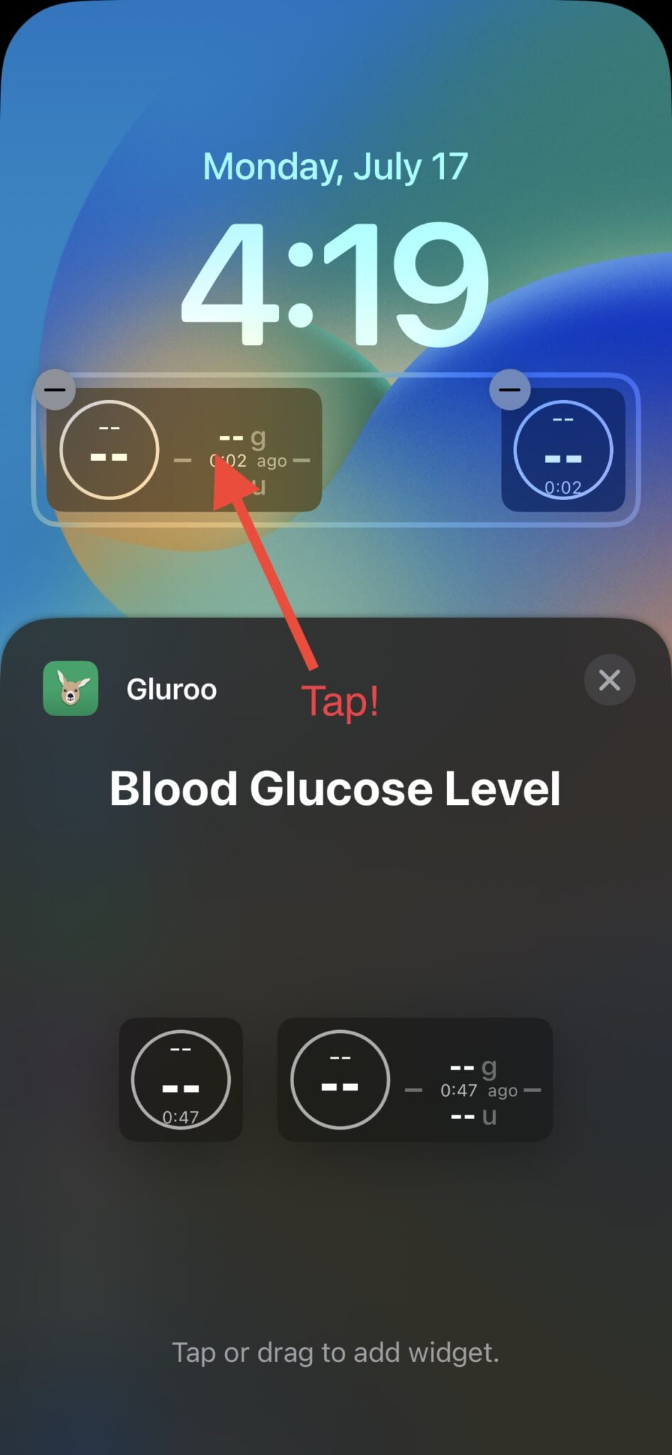 See Blood Glucose Levels with iOS Lock Screen Widgets