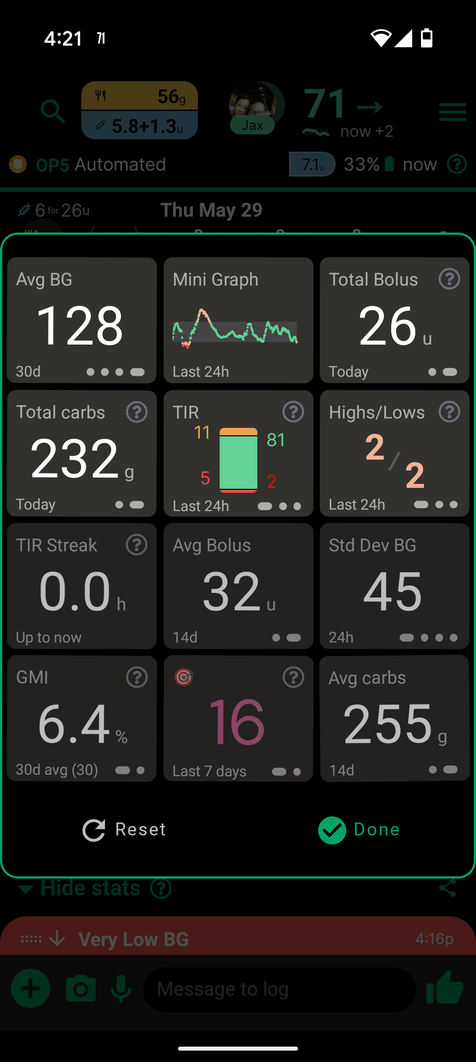 1.3.124 Customizable Stats Cards, Multi-meds logging, and more! - Gluroo